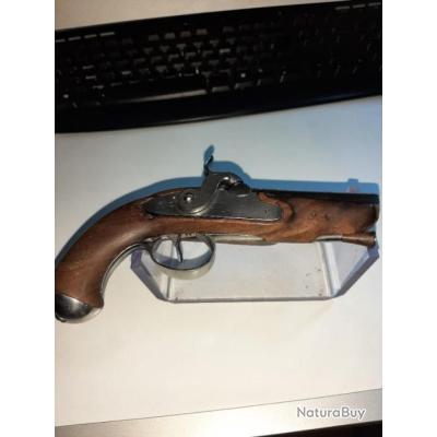 Pistolet à silex transformé à percussion canon hexagonal - Pistolets à ...