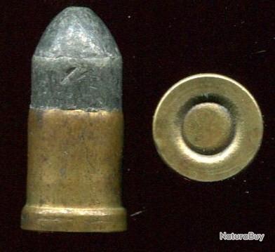 12 mm Galand authentique - étui laiton - balle plomb de forme cylindo ...