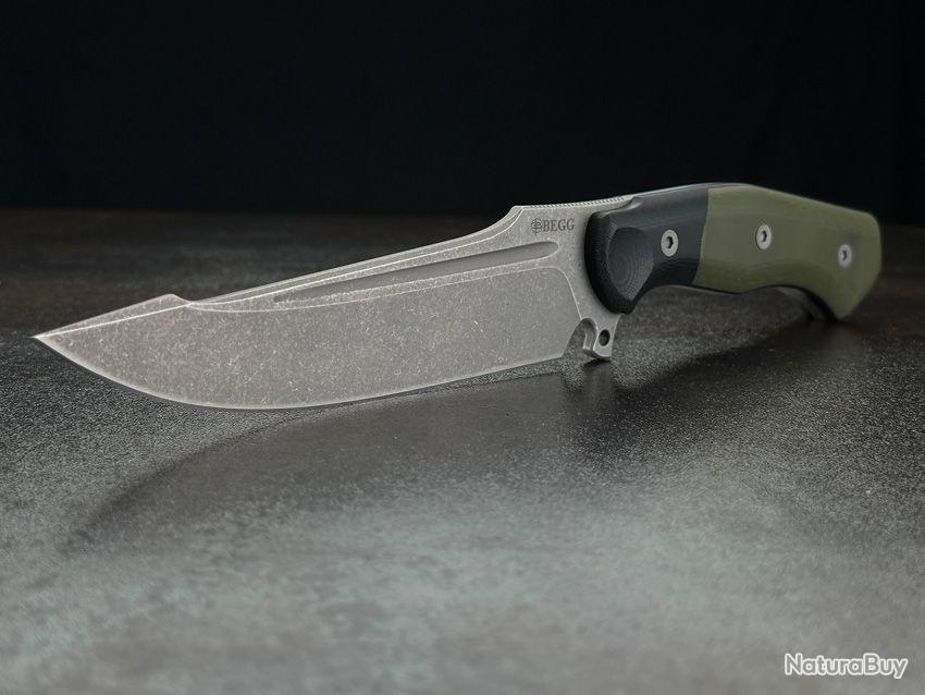 Couteau Tactical Begg Knives Alligator Black/Green Manche G10 Lame ...