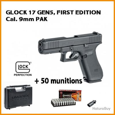 Pistolet GLOCK 17 Gen5 UMAREX cal.9mm P.A.K + MUNITIONS - Pistolets d'alarme de Catégorie B ...