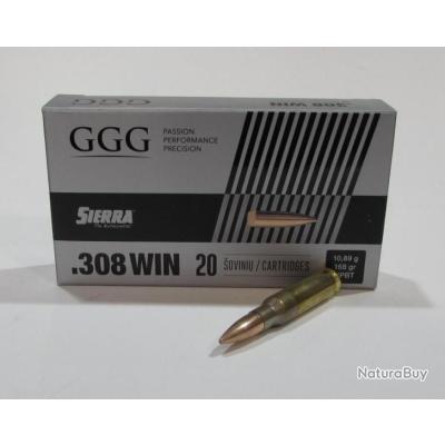 1 boite neuve de 20 cartouches de calibre 308 Winchester, GGG, ogive ...