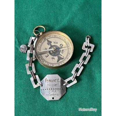 BOUSSOLE MILITAIRE MODÈLE LATOUR ET PLAQUE D'IDENTITÉ MILITARE DE L ...