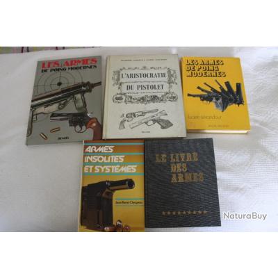 Lot 5 livres armes de poing, pistolets, revolvers - Livres sur les armes militaria et western ...