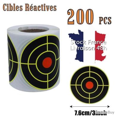 Rouleau 200 cibles réactives autocollante - Cible jaune - Envoi rapide ...