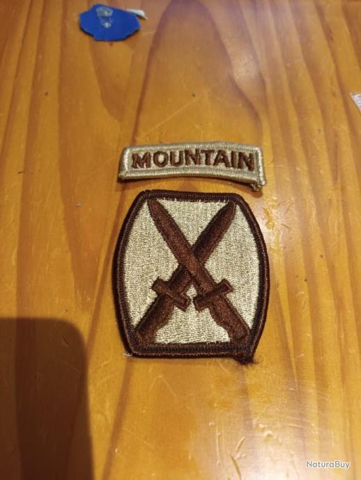 Patch armée us 10th INFANTRY DIVISION mountain beige ORIGINAL ...
