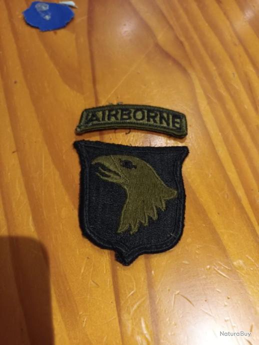 Patch armée us 101ST AIRBORNE DIVISION AVEC TAB AIRBORNE kaki ORIGINAL - Insignes en tissu ...