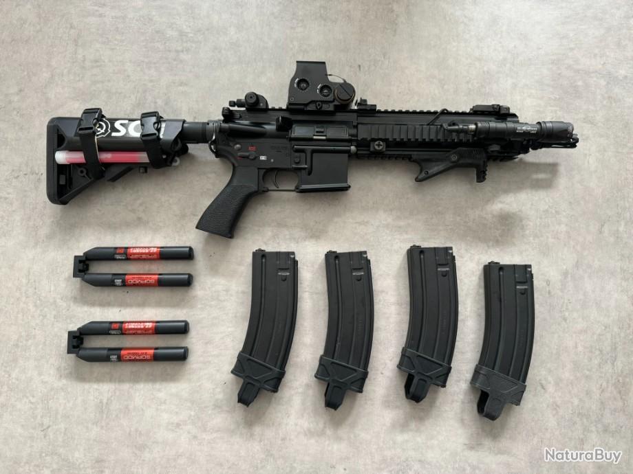 Tokyo Marui 416D Devgru Next-Gen Recoil + 3 chargeurs + 2 batteries + JJ Red Dot + Flashlight ...