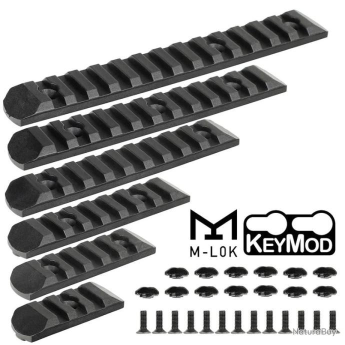 Ensemble de 6 Rails picatinny pour attache M-lok et Keymod - Rails et ...