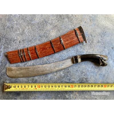 COUTEAU ANCIEN (ETHNIQUE) POIGNARD "KLEWAG / KELEWANG" INDONESIE ...
