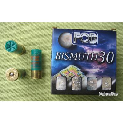 25 cartouches Fob Bismuth 30 g No 5 - Cartouches calibre 12 bourre grasse et dispersante (11833871)