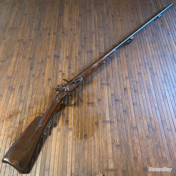 FUSIL DE CHASSE À SILEX DOUBLE CANON JUXTAPOSÉS PLATINE ET CANON SIGNÉ ...