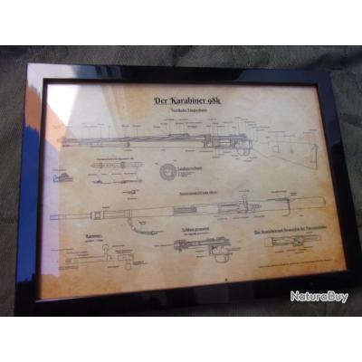 Tableau reproduction affiche didactique Mauser 98 K - Affiches et ...