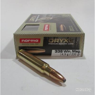 1 boite de 20 cartouche Norma , Oryx, 230 grains calibre 338 Winchester ...