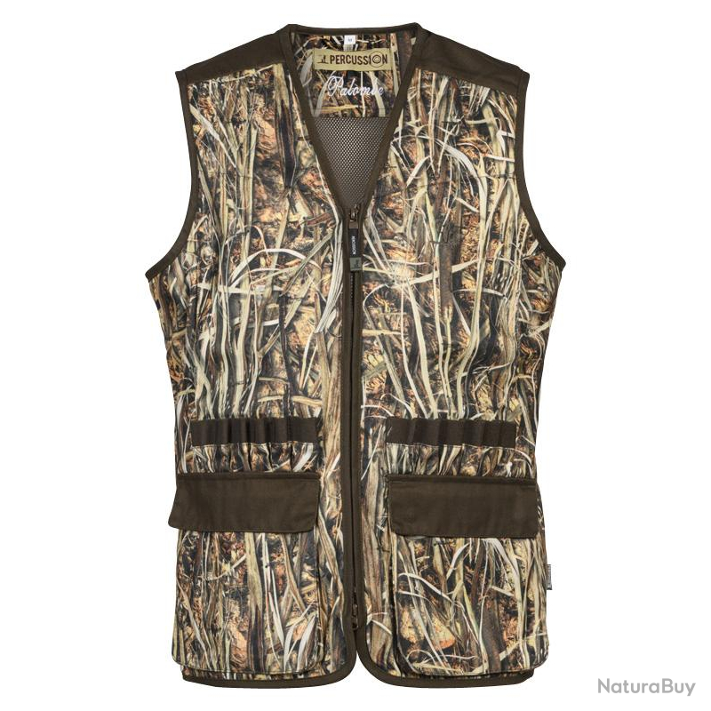 Gilet de chasse Percussion Palombe Camo Roseaux - Gilets de Chasse ...
