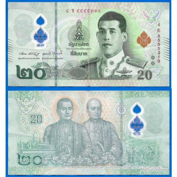 Thailande 20 Baht 2022 Polymere Billet Bath - Monnaies (11957513)