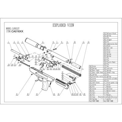 Pièces détachées pour pistolet à air LANGLEY SILENCER SCREW N°24 ...