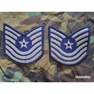 X2 PATCH GRADES GALONS CHEVRONS troupe US AIR FORCE MASTER SERGEANT ...