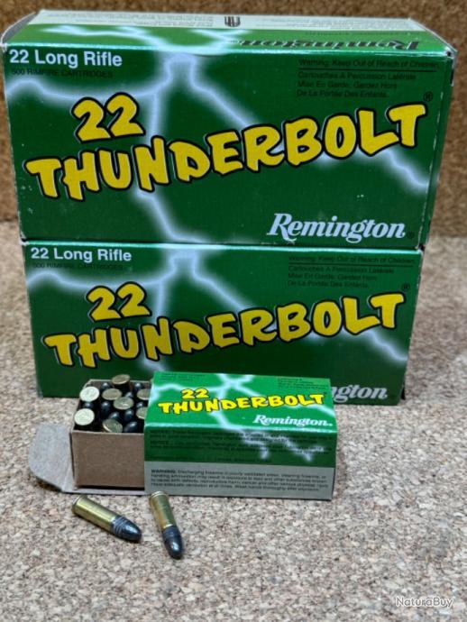 2 Cartons de 500 balles Remington cal.22 lr Thunderbolt . 10 boites ...