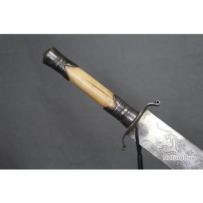 Rare glaive (épée courte) Vietnamien, poignée os - Vietnam/Chine du Sud ...
