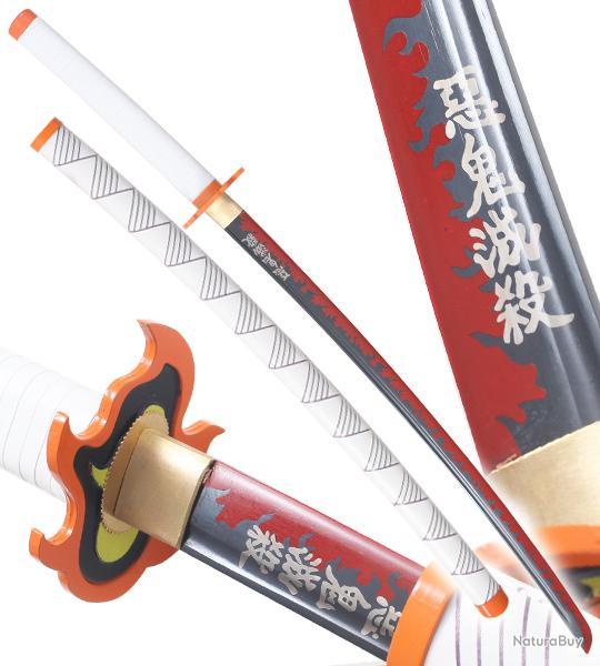 Demon Slayer Katana Tranchant Epee Kyojuro Rengoku Lame Maru Katana ...