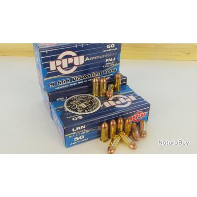 Cartouches 9mm Browning Long 108gr - FMJ - PPU PRVI PARTIZAN - Boite de 50 unités - Munitions de ...