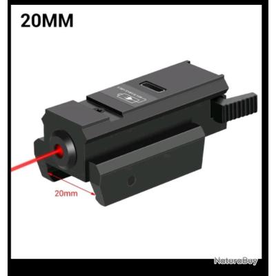 Viseur laser rouge rechargeable USB chasse /airsoft - Lasers, pointeurs et lampes tactiques ...
