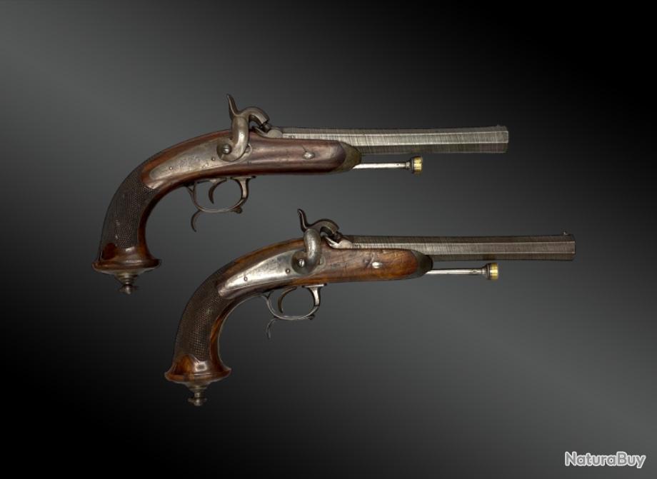 Paire De Pistolets D'officier De Cavalerie Modèle 1833 / Second Type. France, 1852. - Pistolets ...