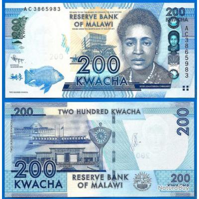 Malawi 200 Kwacha 2012 NEUF Kwachas Billet Parlement - Monnaies (12148282)