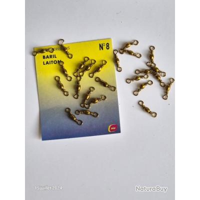 Lot de 24 émerillons baril , couleur laiton, taille 8 - Agrafes ...