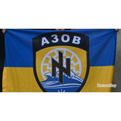 Vends drapeau Azov a30b, 90x150 cm - Drapeaux et Fanions (12217885)
