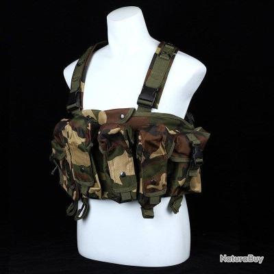 Harnais Chest Rig AK 47 Tactical ABS - Woodland - Gilets tactiques ...