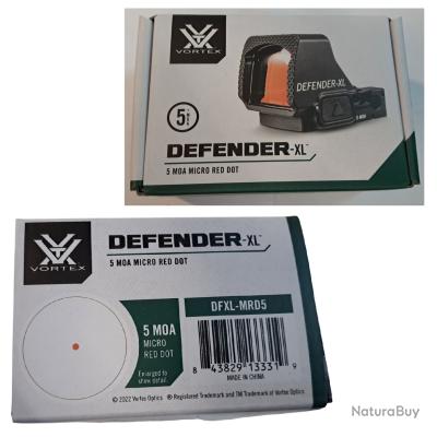 Vortex Point Rouge Defender-XL - Réticule 5 MOA Rouge Réf : VDFXL_MRD5 ...