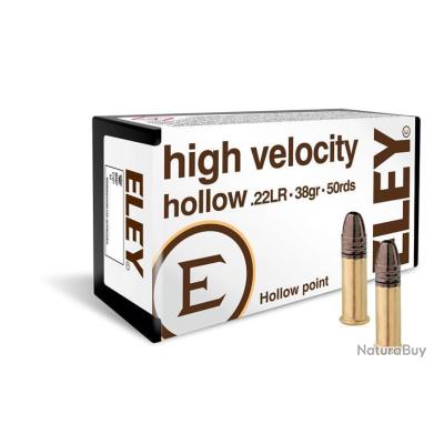Munitions ELEY cal.22lr high velocity hollow point 38gr par 500 ...