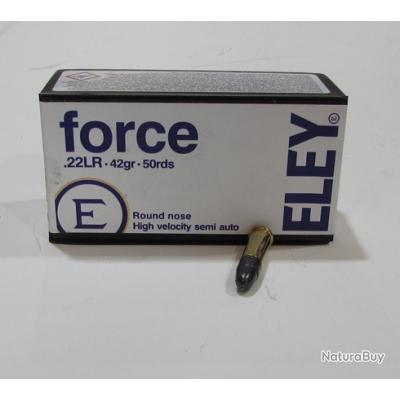Boite de 500 cartouche cal 22lr Eley Force round nose 42 grains ...