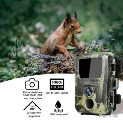 Caméra de Chasse 20MP HD 1080P IR Vision Nocturne étanche Suivi des ...