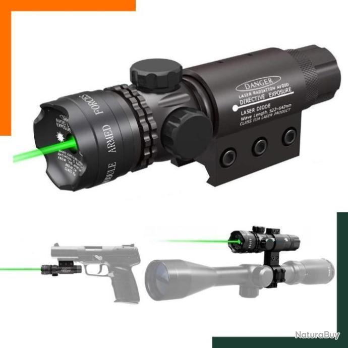 Pointeur laser vert - Picatinny - Class IIIA - Aluminium - Noir ...