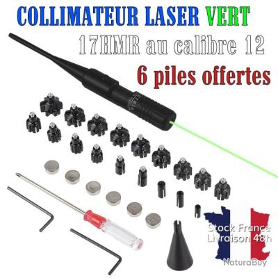Collimateur vert Laser Bore Sighter du calibre 17 à 12 avec cone ...