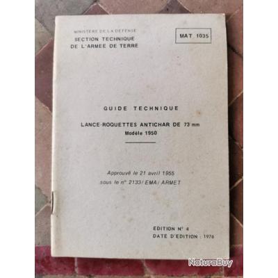 Guide technique lance roquettes antichar de 73mm modèle 1950 - Livres ...
