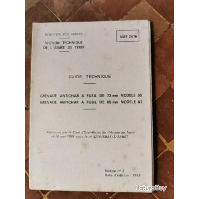 Guide technique grenade antichar à fusil de 73mm et 65mm - Livres sur les armes militaria et ...