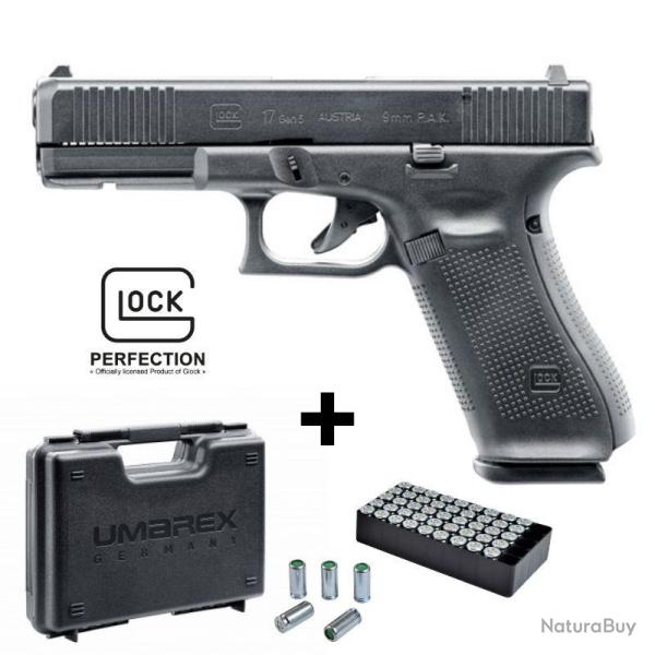 PISTOLET A BLANC GLOCK 17 GEN5 Noir 9MM PAK - Pistolets d'alarme (13603737)
