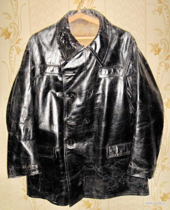 Veste en cuir originale de la flotte navale militaire de la Seconde ...