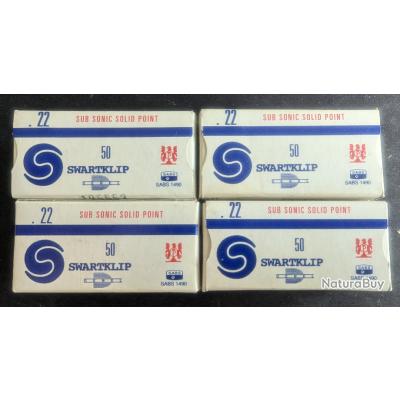 200 cartouches (4x50) .22 LONG RIFLE - SWARTKLIP - "SUBSONIC SOLID ...