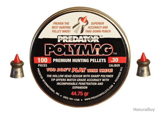 Boîte de 100 plombs JSB Predator Polymag - Cal. 30 - Plombs pour air ...