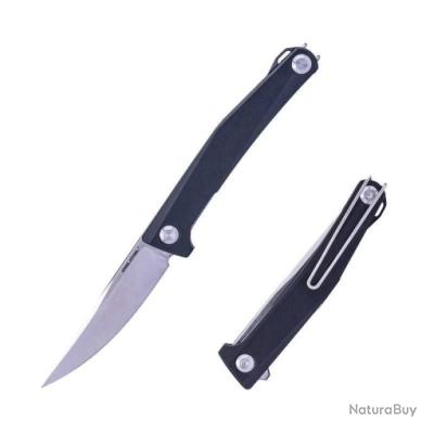 Couteau Real Steel Teres Black Manche Aluminum Lame Acier Nitro-V Liner ...
