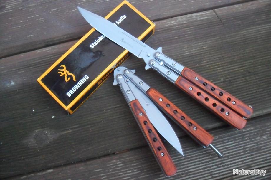 Couteau Papillon Balisong 23 Cm Lame Acier Adonisée Sport Combat ...