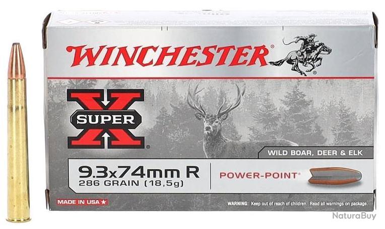 WINCHESTE CAL .9.3X74R, POWER-POINT - 18.5GRAMMES - Balles Calibre 9.3x74R (12531127)