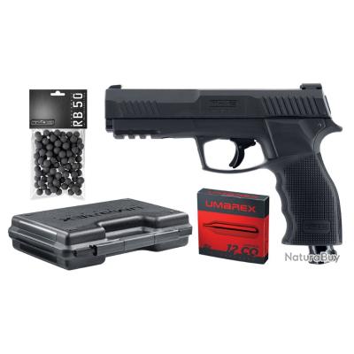 Pack Umarex T4E TP50 Cal.50 13 Joules + Mallette + CO2 et Billes - Armes à balles caoutchouc de ...