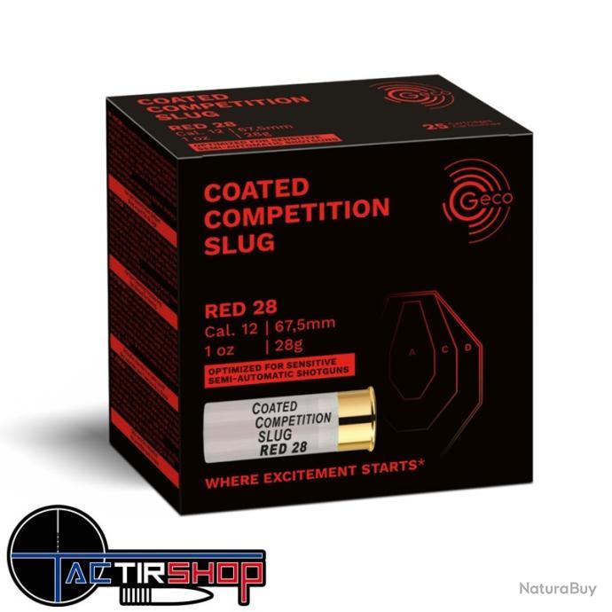 Cartouche Balle Slug GECO Compétition Red 28 gr cal.12/67,5 , boite de ...