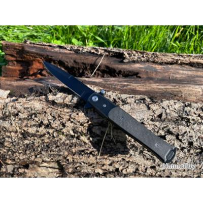 Stiletto Couteau ouverture assistée Mafia Milano Lame Acier 440 Manche ...