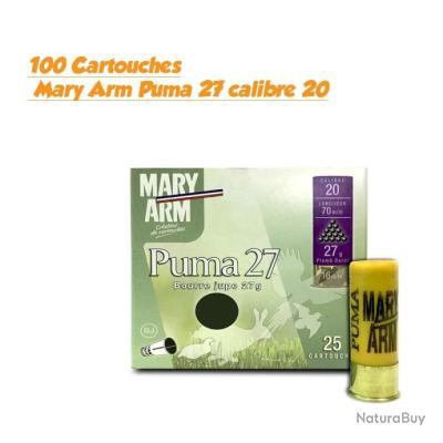 100 Cartouches Mary Arm Puma 27 calibre 20 - Cartouches calibre 20 ...